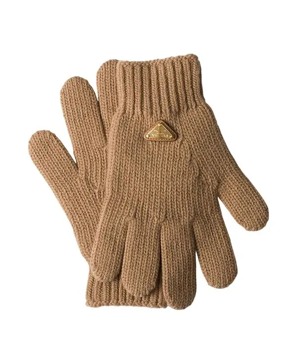 Prada Wool Knitted Gloves - Brown