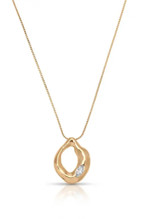 Ettika Molten Crystal Pendant Necklace - Gold