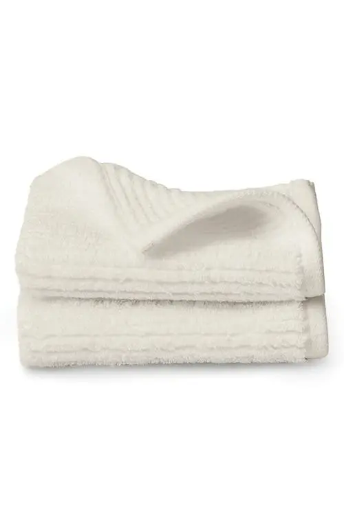 BOLL & BRANCH Set Of 2 Ribbed Organic Cotton Washcloths - Cream