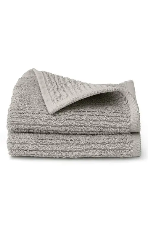BOLL & BRANCH Set Of 2 Ribbed Organic Cotton Washcloths - Pewter