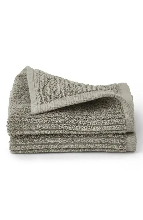 BOLL & BRANCH Set Of 2 Ribbed Organic Cotton Washcloths - Sage