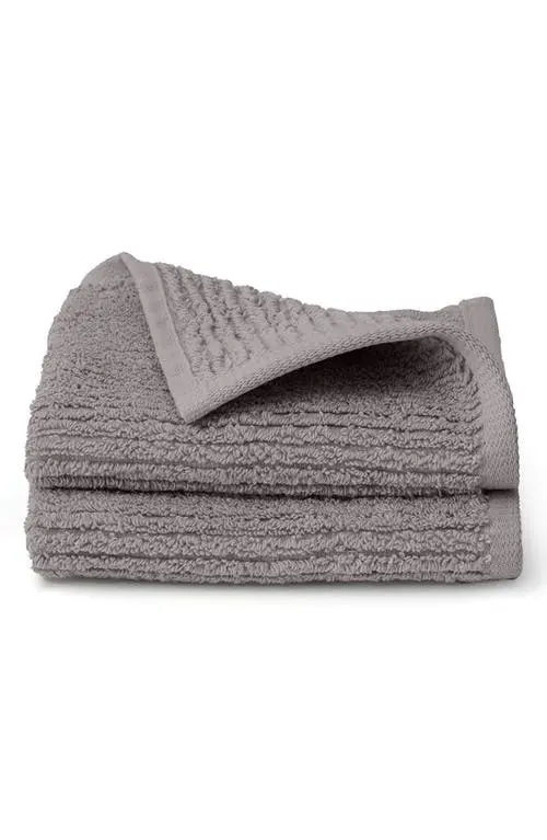 BOLL & BRANCH Set Of 2 Ribbed Organic Cotton Washcloths - Stone