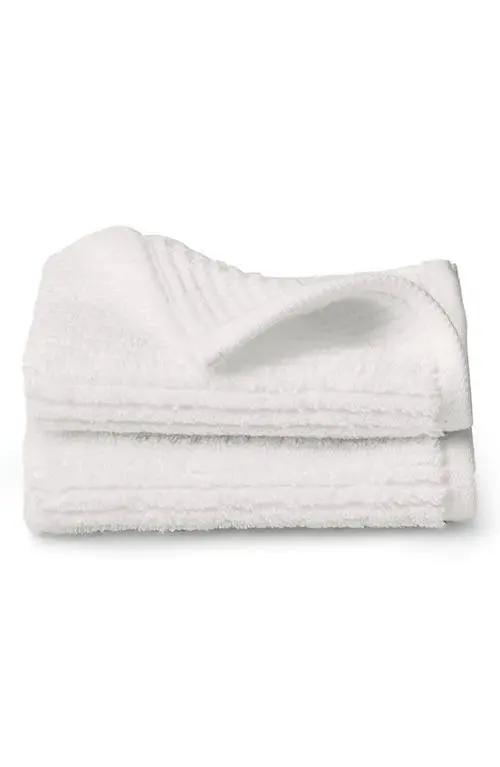 BOLL & BRANCH Set Of 2 Ribbed Organic Cotton Washcloths - White