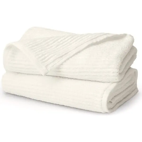BOLL & BRANCH Set Of 2 Ribbed Organic Cotton Hand Towels - Cream