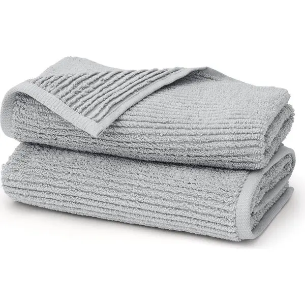 BOLL & BRANCH Set Of 2 Ribbed Organic Cotton Hand Towels - Shore