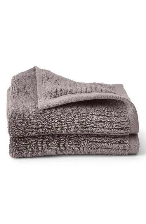 BOLL & BRANCH Set Of 2 Ultraplush Organic Cotton Washcloths - Stone
