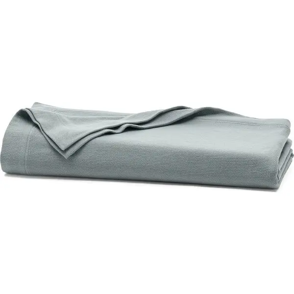 BOLL & BRANCH Essential Organic Cotton Bed Blanket - Bluestone