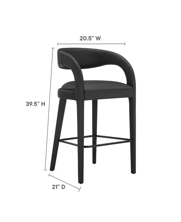 MODWAY Pinnacle Faux Leather Bar Stool, Set Of 2