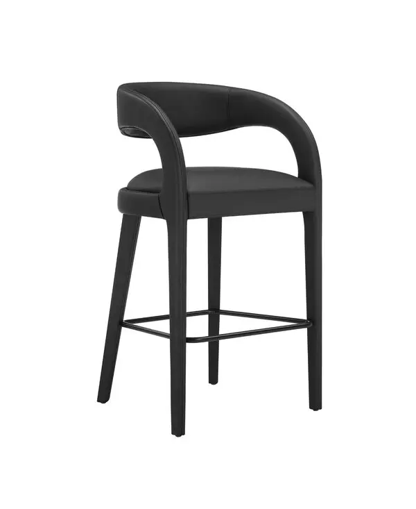 MODWAY Pinnacle Faux Leather Bar Stool, Set Of 2