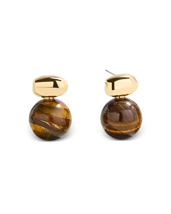 Baublebar Nat Tiger's Eye Stud Earrings - Gold
