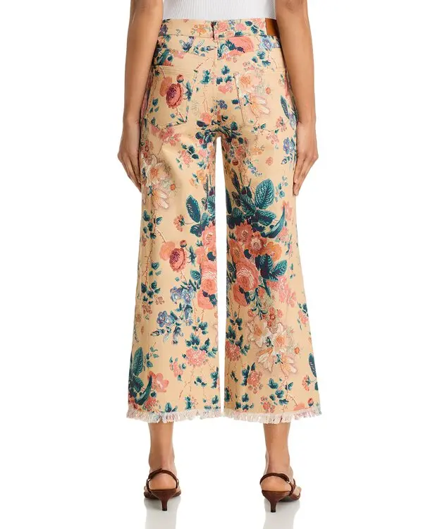 Kobi Halperin Anne" Floral Print Wide Leg Cropped Pants - Chai Multi