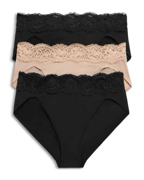 SKARLETT BLUE Divine French Cut Brief, Pack Of 3 - Black/black/navy