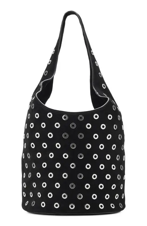 Mango Grommet Leather Bucket Bag