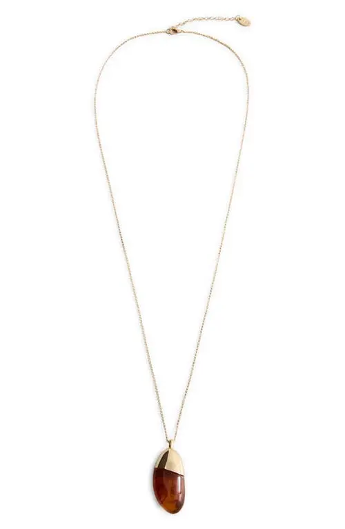 Mango Resin Pendant Necklace - Gold
