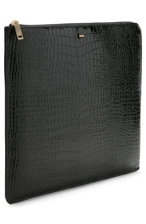 Mango Croc Embossed Laptop Case