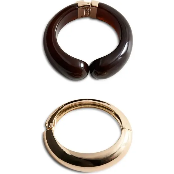 Mango Set Of Two Bracelets - Gold/brown