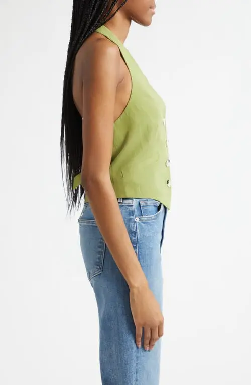 Veronica Beard Arabella Linen-blend Halter Vest