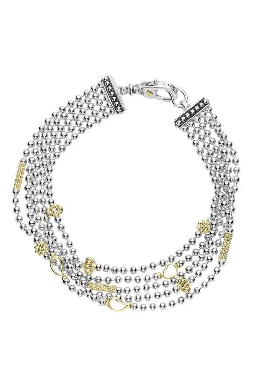 Lagos Caviar Icon Multistrand Charm Bracelet - Silver/gold
