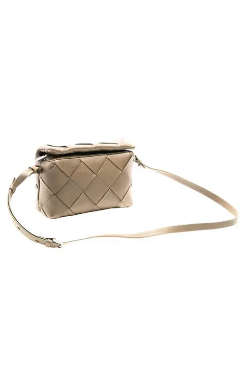 ECOTORIE Maude Woven Leather Crossbody Bag - Oatmeal