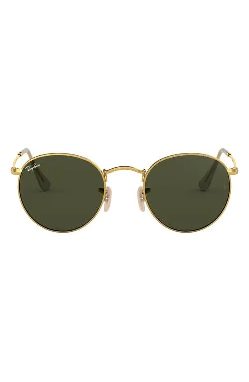 Ray-ban Icons 50mm Round Sunglasses - Gold/green