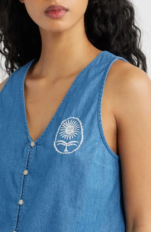 Rip Curl Catalina Island Denim Button-up Sleeveless Top