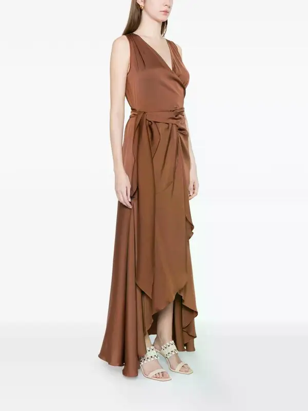 NOUVELLE SILK95FIVE Shangri La Draped V-neck Dress