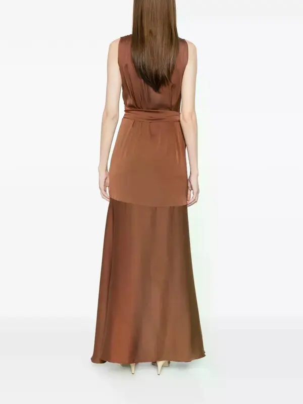 NOUVELLE SILK95FIVE Shangri La Draped V-neck Dress