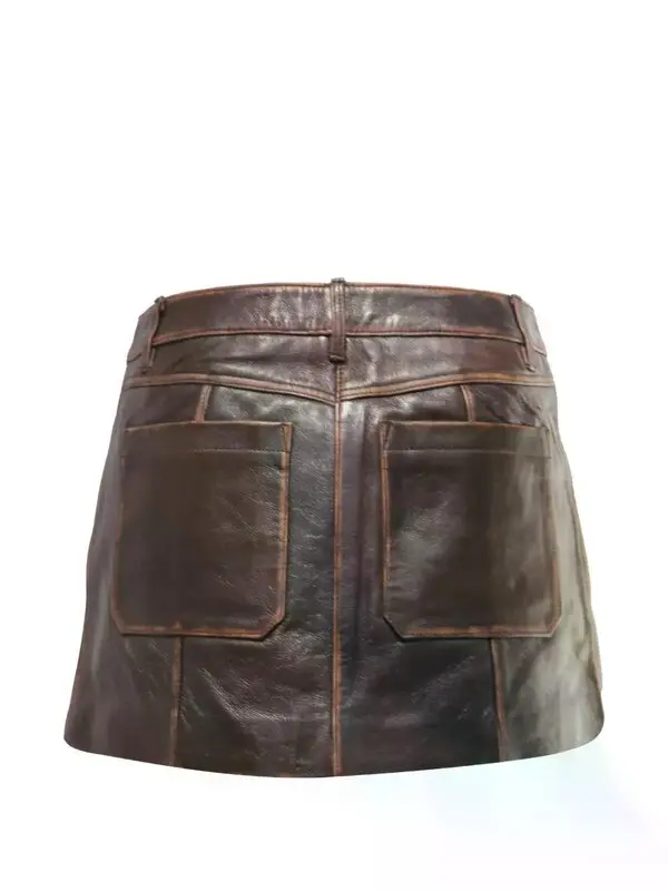 Michael Kors Paneled Leather Mini Skirt