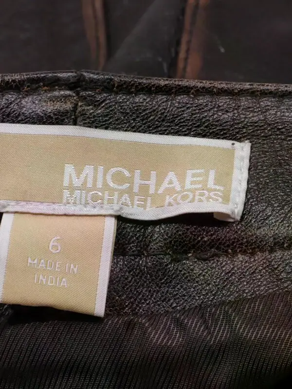 Michael Kors Paneled Leather Mini Skirt