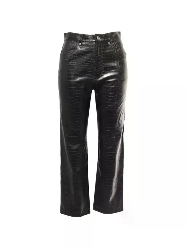 BOSS Croc-embossed Straight-leg Trousers