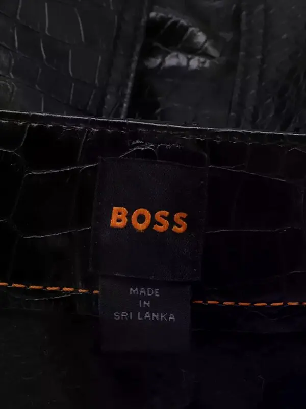 BOSS Croc-embossed Straight-leg Trousers