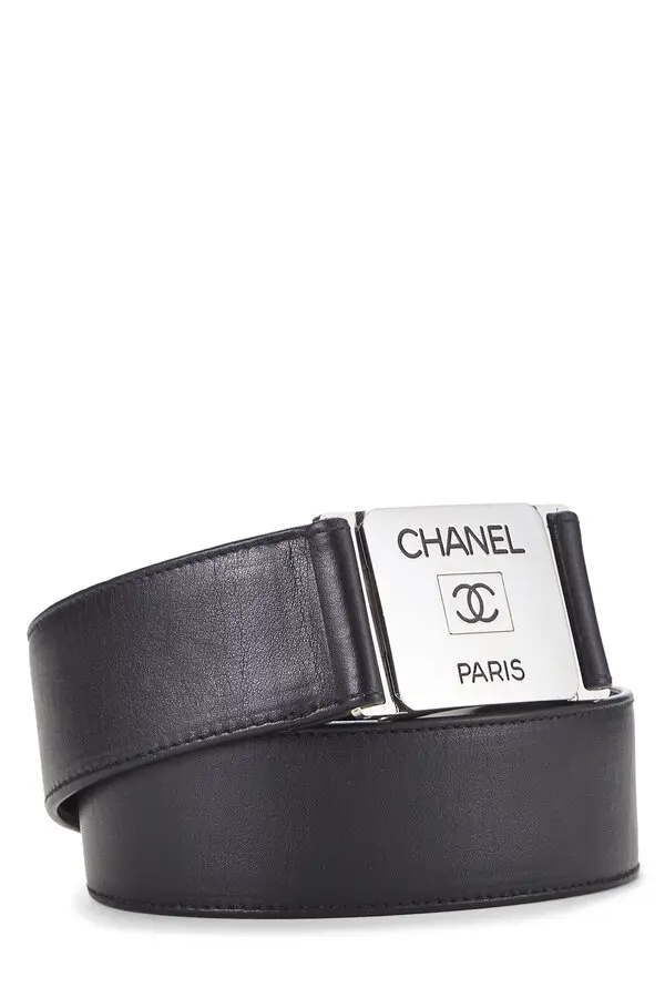 Chanel Calfskin Belt With Logo Buckle - Black