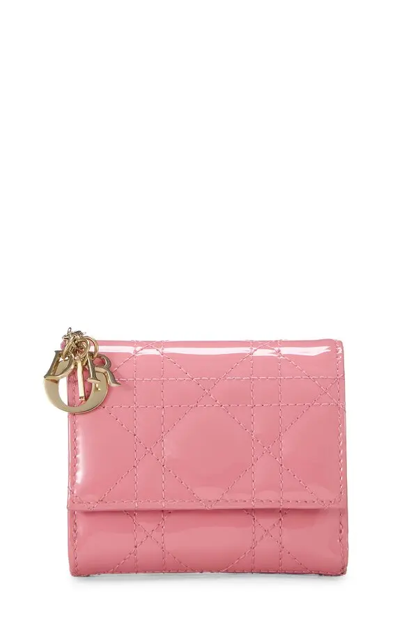 Dior Patent Lotus Wallet - Pink
