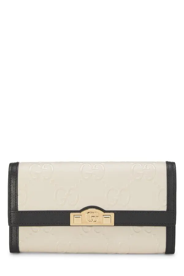 Gucci Embossed Ssima Wallet - White