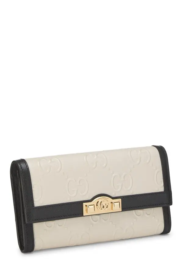 Gucci Embossed Ssima Wallet - White