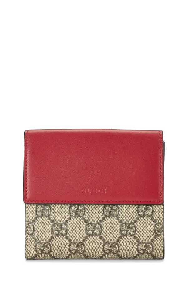 Gucci Multicolor Original Gg Surpeme Canvas French Wallet - Red