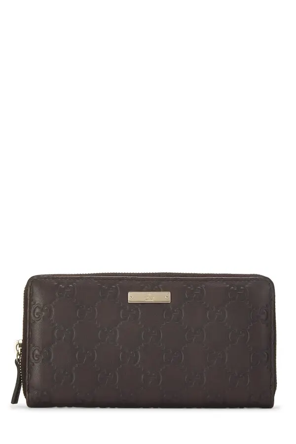 Gucci Ssima Zip Around Wallet - Brown