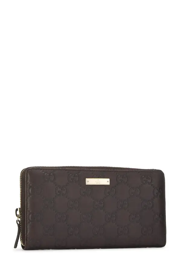 Gucci Ssima Zip Around Wallet - Brown