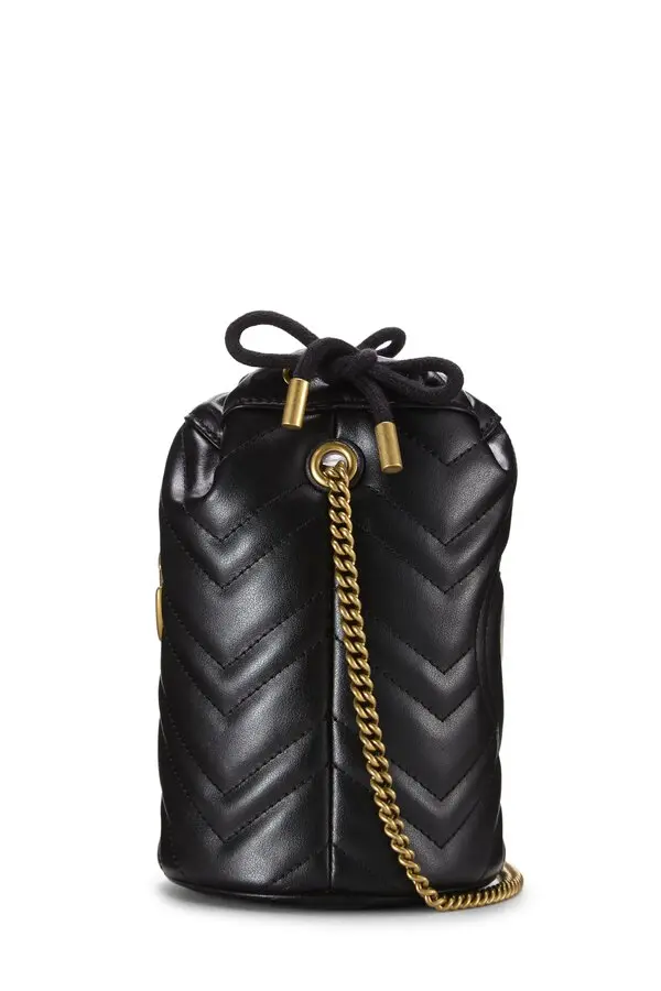Gucci Leather Gg Marmont Bucket Bag