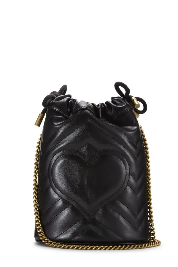 Gucci Leather Gg Marmont Bucket Bag