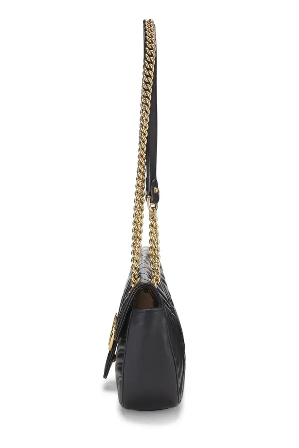 Gucci Leather Gg Marmont Matelassé Shoulder Bag - Black