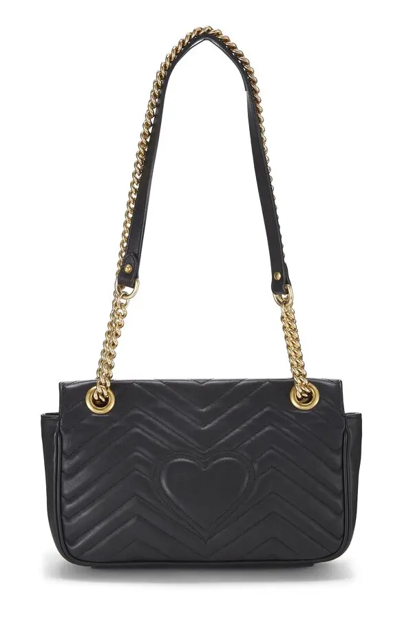 Gucci Leather Gg Marmont Matelassé Shoulder Bag - Black