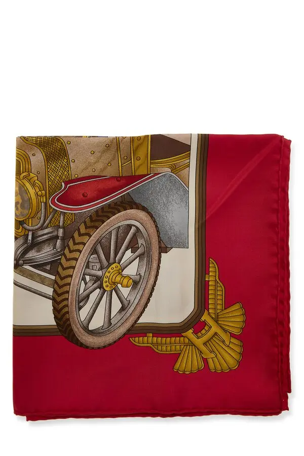 Hermès Multicolor 'automobile' Silk Scarf 90