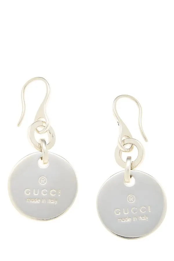 Gucci Logo Dangle Earrings - Silver