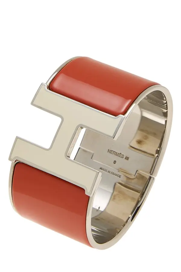 Hermès Enamel Clic-clac 'h' Bracelet - Orange