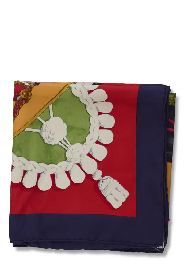Hermès Multicolor 'plaza De Toros' Silk Scarf 90