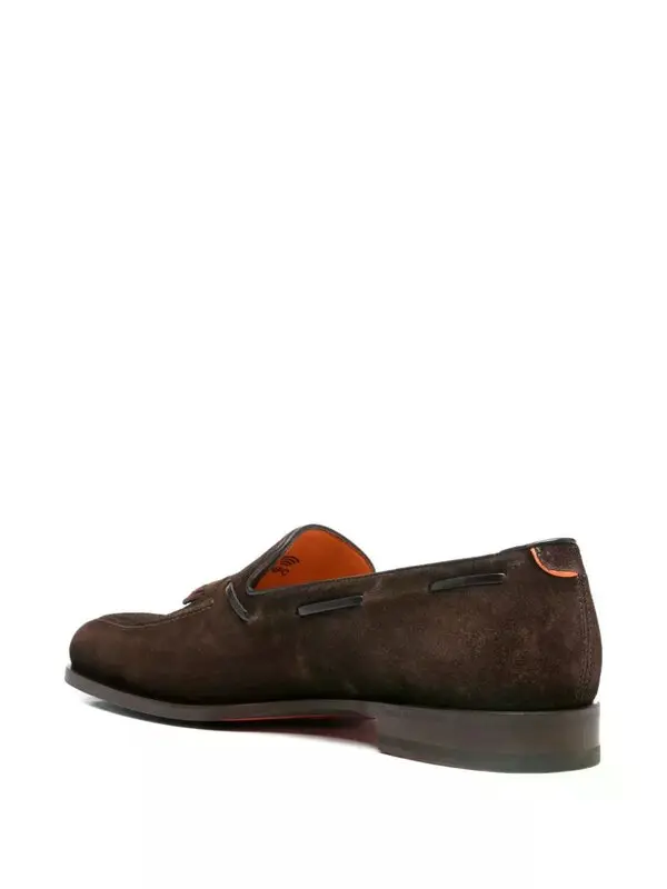 Santoni Tassel Detail Leather Loafers - Brown