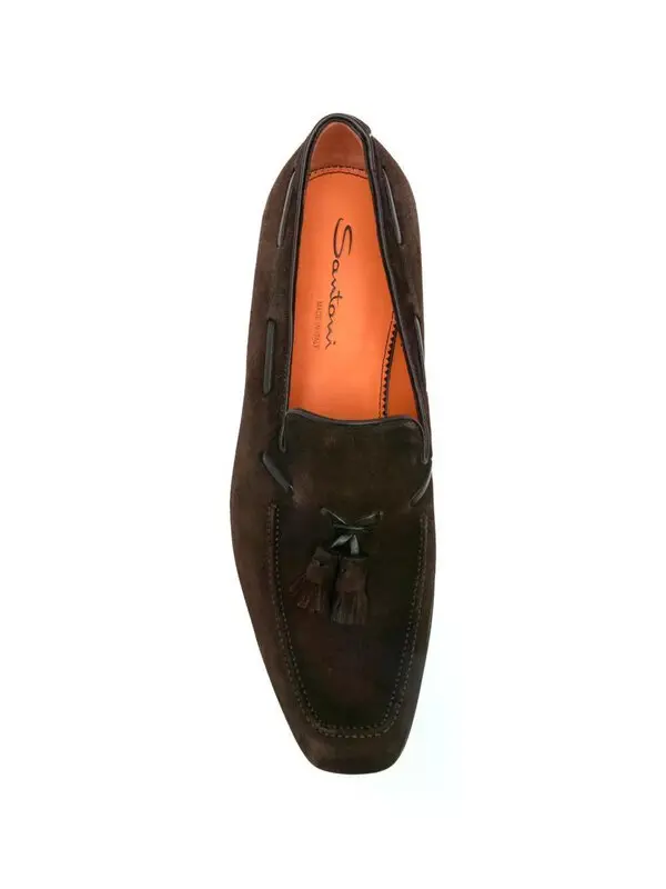 Santoni Tassel Detail Leather Loafers - Brown