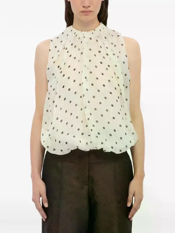 MSGM Polka Dot Sleeveless Blouse