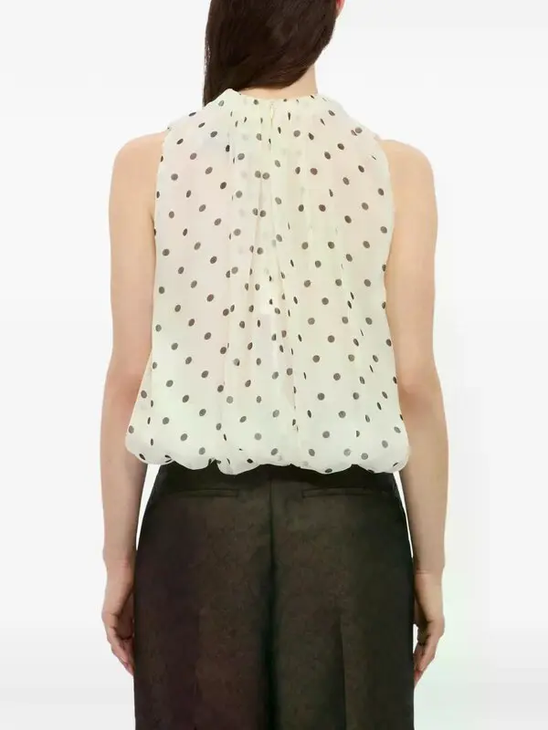 MSGM Polka Dot Sleeveless Blouse